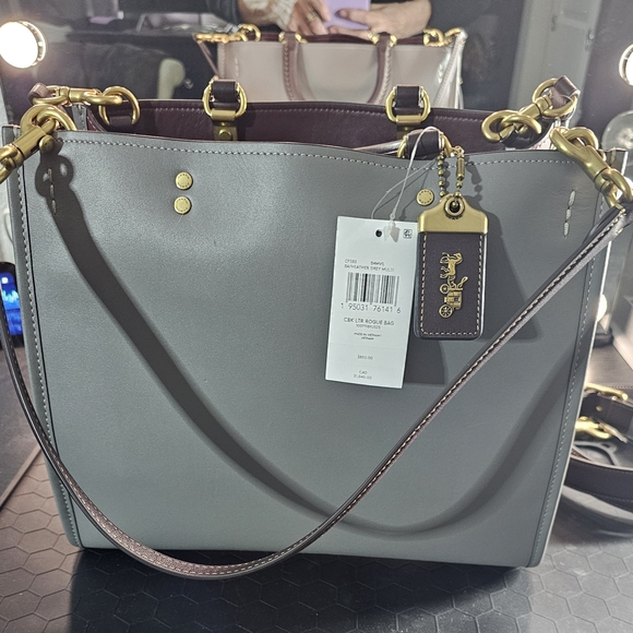Coach | Bags | Coach Rogue Colorblock Heather Gray And Oxblood | Poshmark